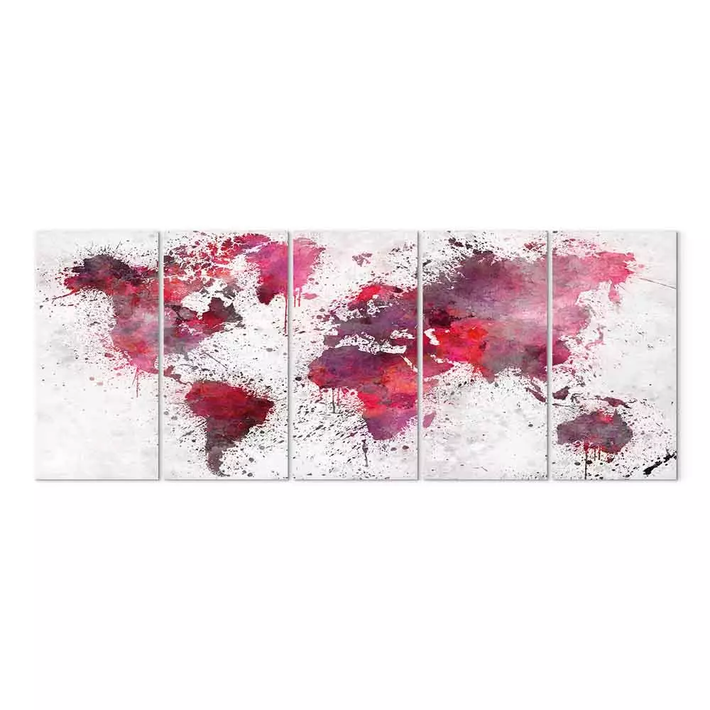 Cuadro Bloody Map (5 Parts) Narrow impreso en lienzo para pared - Mapas ...