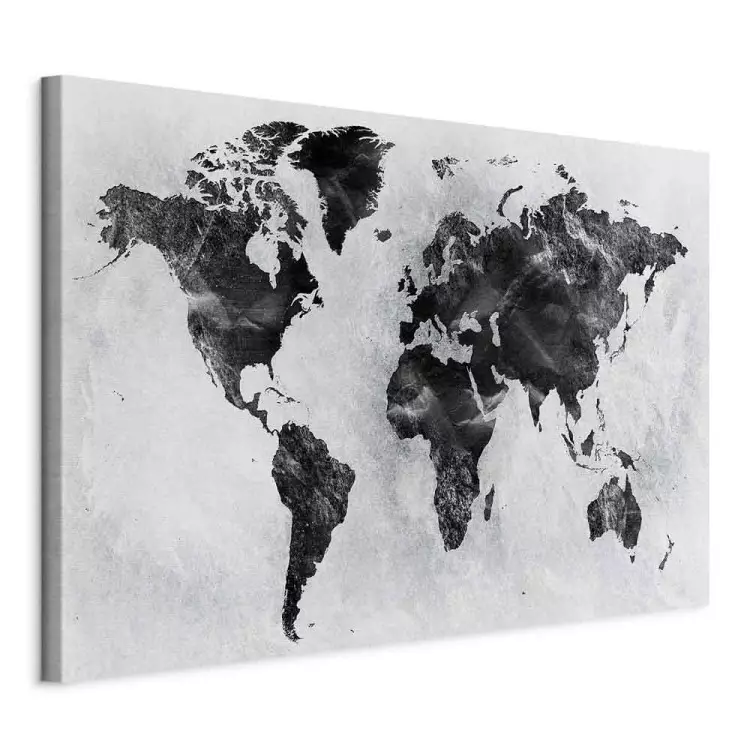 Cuadro Mundo sin colores ancho impreso en lienzo para pared - Mapas del ...
