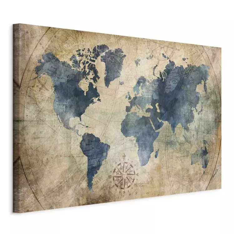 Cuadro Retro Map (1 Part) Wide impreso en lienzo para pared - Mapas del ...