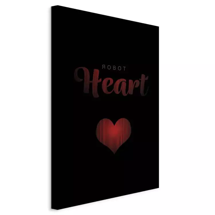 Cuadro Corazón robot texto vertical en inglés impreso en lienzo para ...