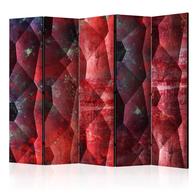 Biombo Relieve morado II - textura geométrica roja para habitación ...