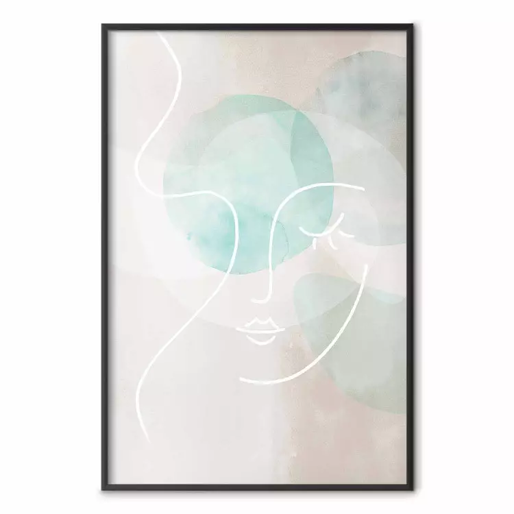 Póster Mirada pícara - rostro, fondo pastel para pared - tienda bimago