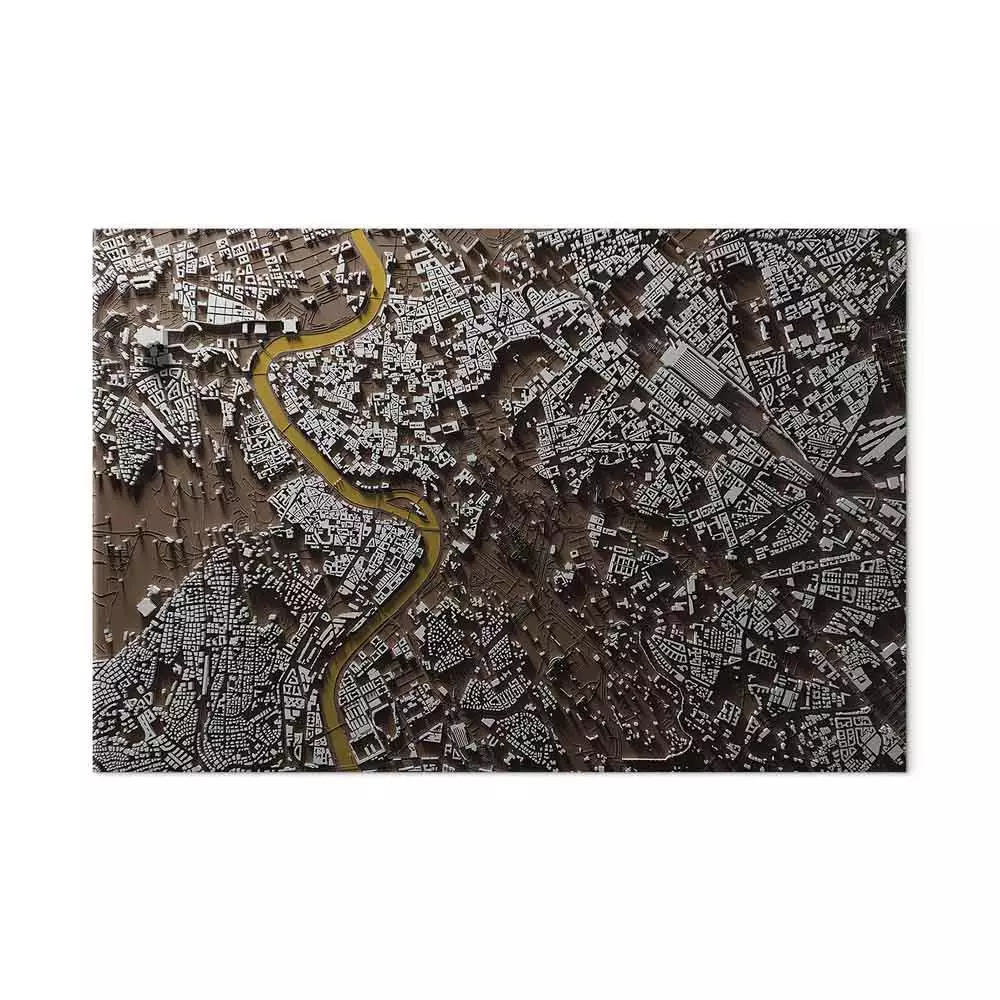 Cuadro Mapa de Roma - plano de la capital italiana y del río Tíber ...