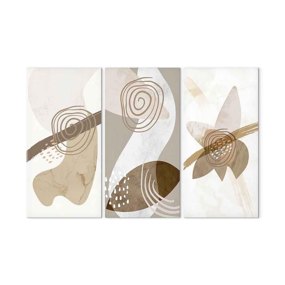 Cuadro Beige Trio (3 Parts) impreso en lienzo para pared - Abstractos ...