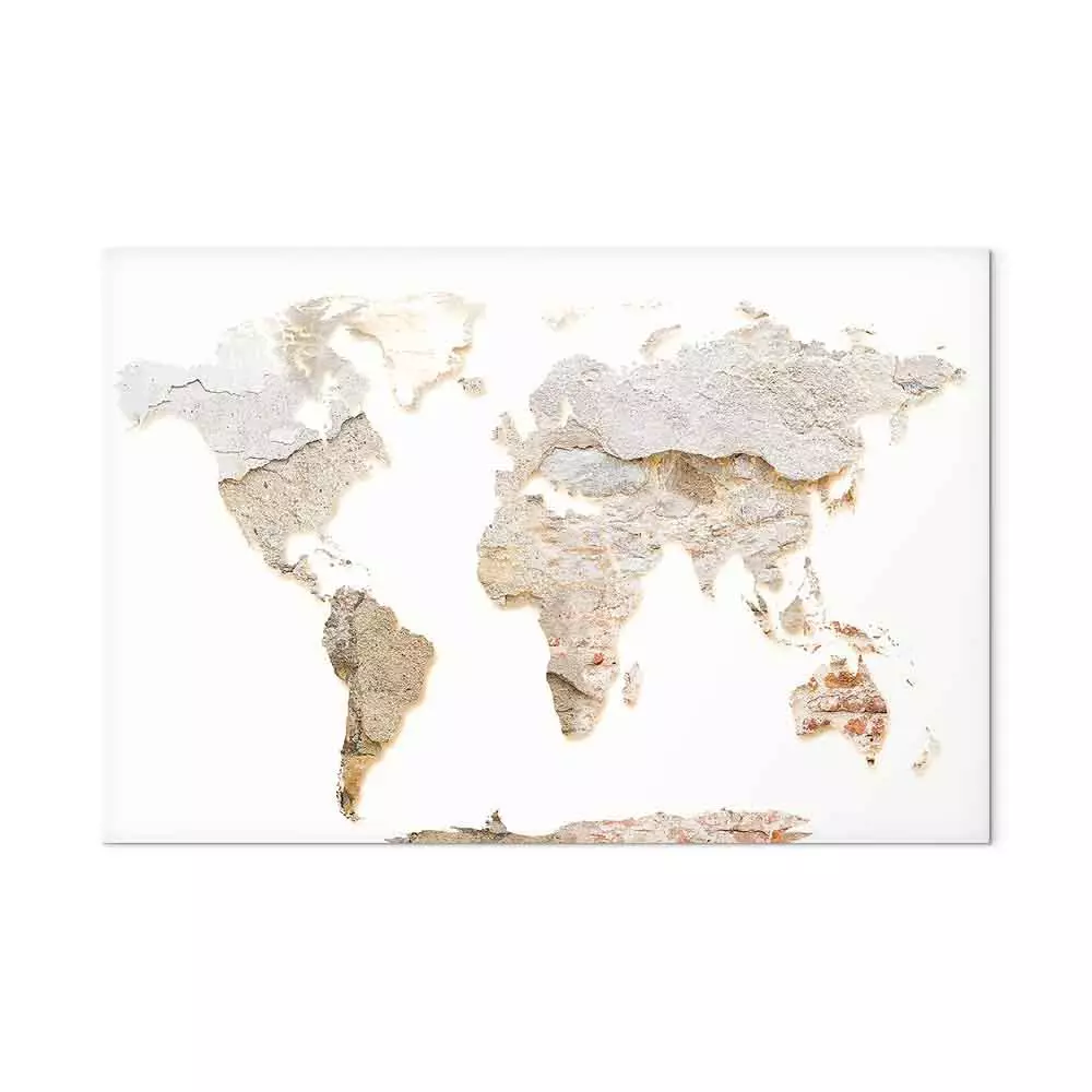 Cuadro Raw world (1 pieza) vertical - mapamundi en textura de pared ...