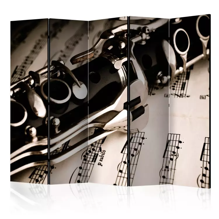 Biombo Clarinete y notas II - instrumento musical sobre papel para ...
