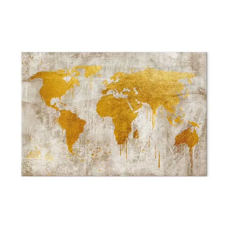 Cuadro Golden Continents (1 Part) Wide impreso en lienzo para pared ...