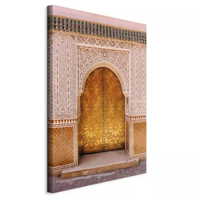 Cuadro Arabesco dorado vertical - adornos dorados en la pared impreso ...