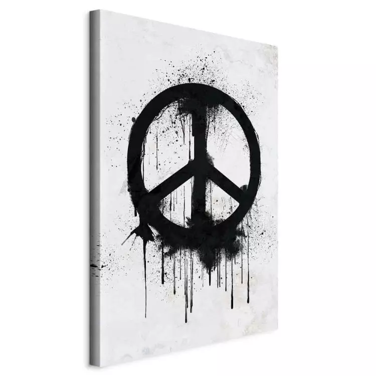 Cuadro Símbolo de paz (1 parte) - signo en blanco y negro al estilo ...