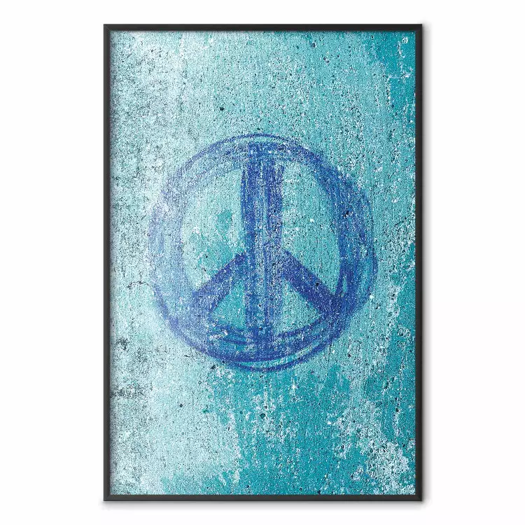 Póster Pacifismo - símbolo de paz en tonos azules para pared - tienda ...