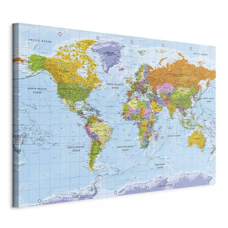 Cuadro Mapa del mundo en inglés (1-parte) - continentes y letras ...