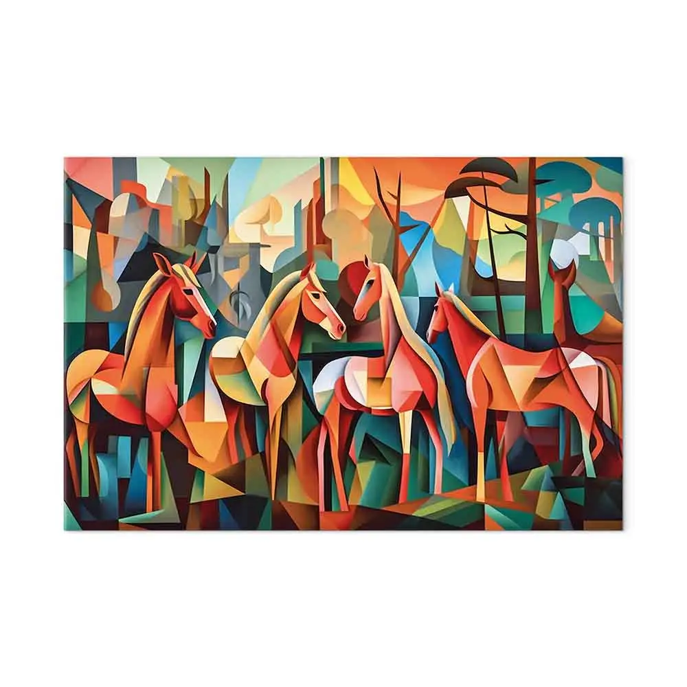 Cuadro Cubist Horses - A Geometric Composition Inspired by Picasso’s ...