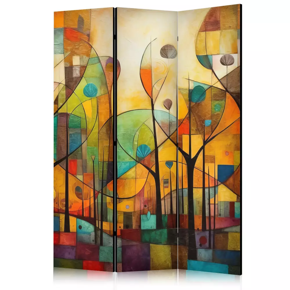 Biombo Colorful Forest - Geometric Composition Inspired by the Style of ...