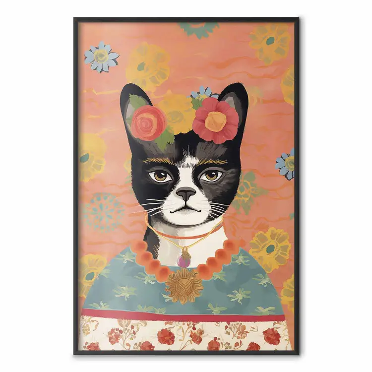 Póster Retrato de un gato - animal inspirado en la imagen de Frida ...