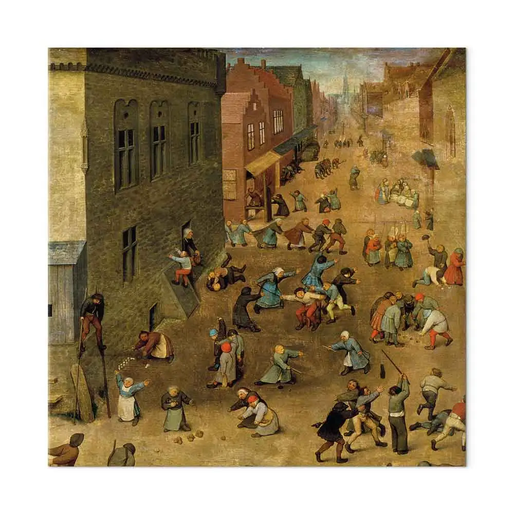 Cuadro famoso Children's Games (Kinderspiele): detail of top right hand ...