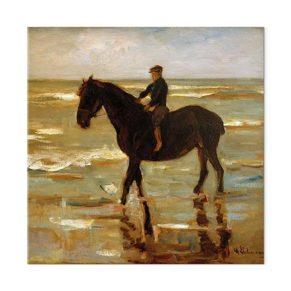 Cuadro famoso Reitender Junge am Strande-dickes Pferd para pared ...