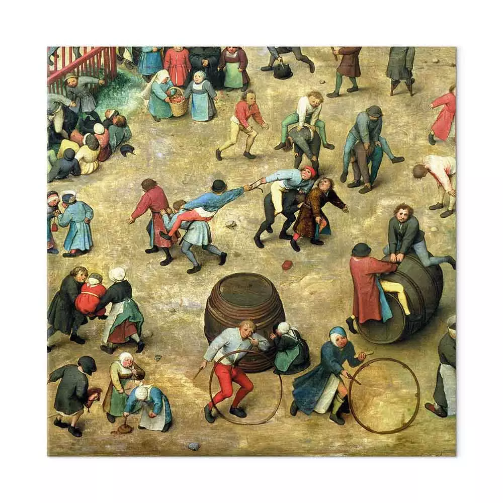 Cuadro famoso Children's Games (Kinderspiele): detail of bottom section ...