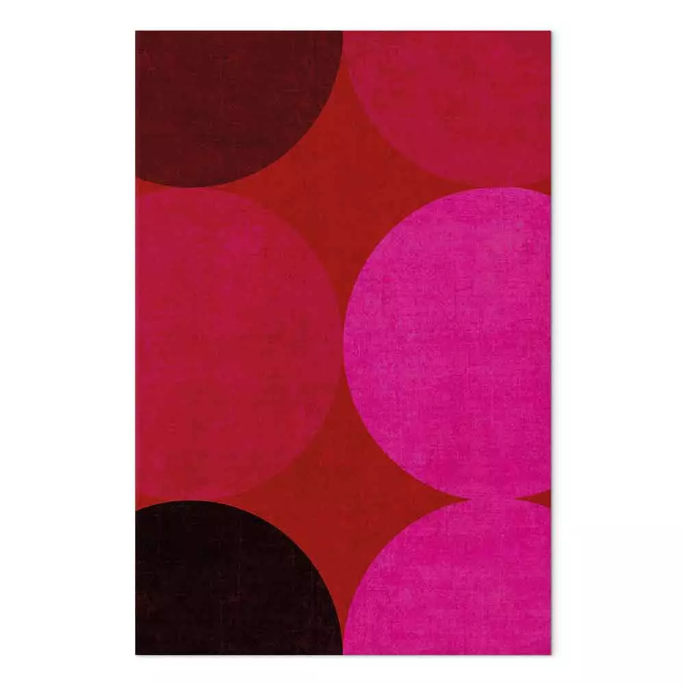 Cuadro Geometry of Colors - Contrasting Circles in Shades of Red and ...
