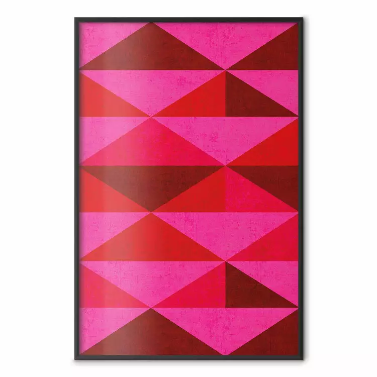 Póster Simetría roja - patrón minimalista con formas geométricas dinámicas para pared - tienda ...