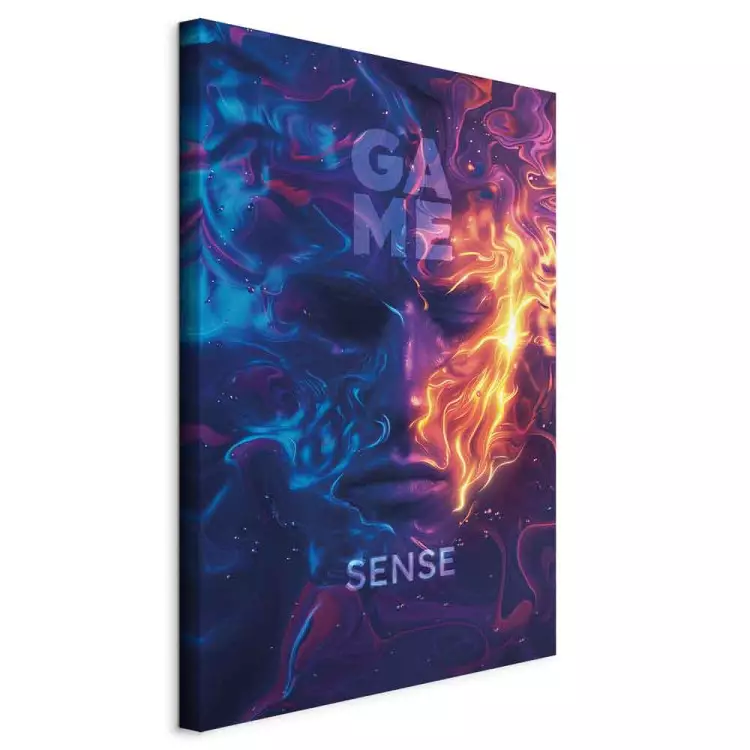 Cuadro Game sense - face surrounded by smooth lighting effects impreso ...