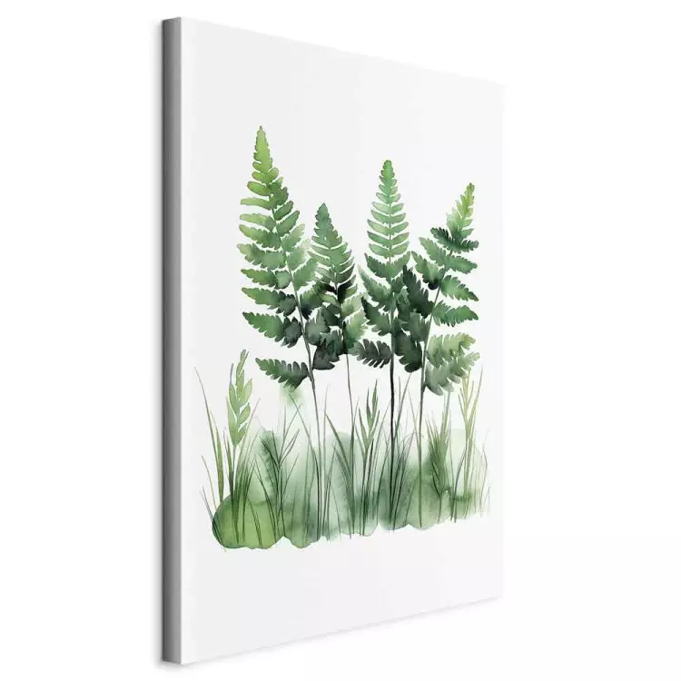 Cuadro Ferns in a watercolor style - a subtle harmony of green on a ...