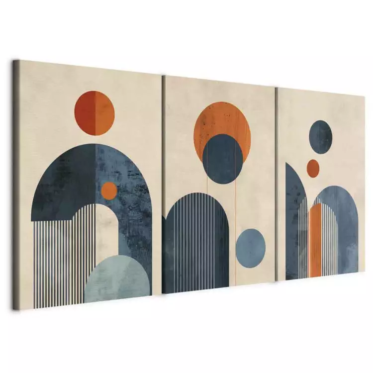 Cuadro Inspired by Bauhaus - Geometric Shapes and Lines in Shades of ...