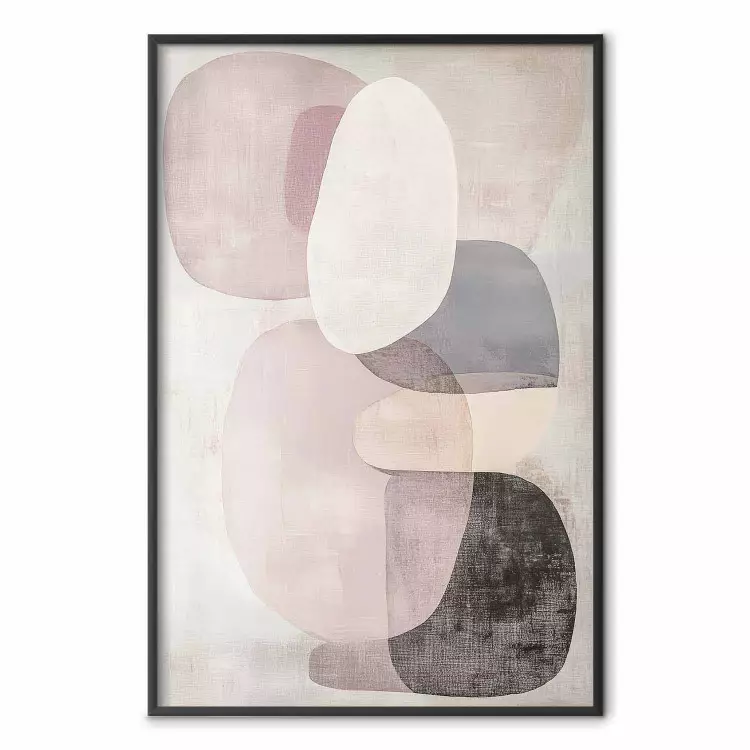 Póster Estructura Silenciosa - sutiles capas de formas en paleta neutra para pared - tienda bimago