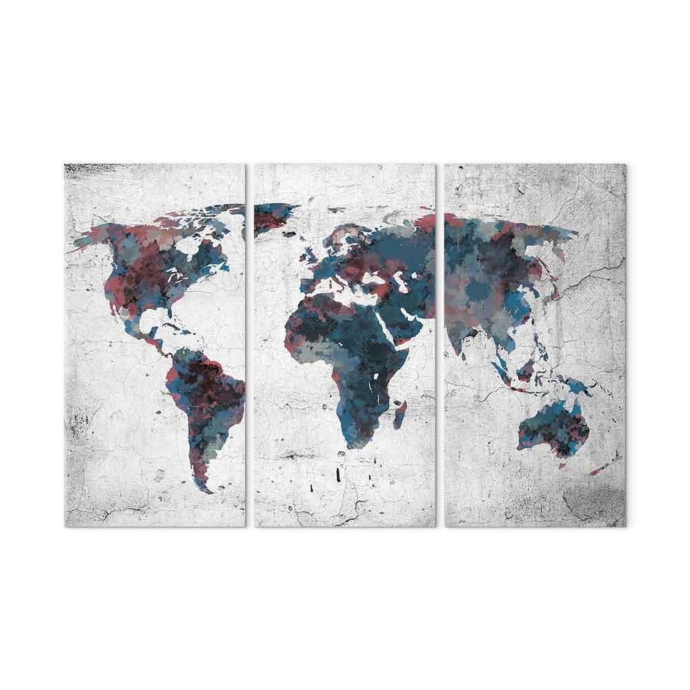 Cuadro Continentes indescubiertos- Tríptico impreso en lienzo para ...