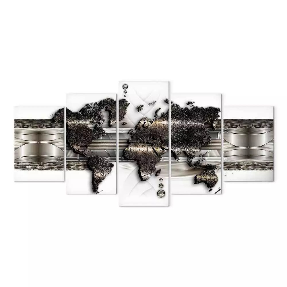 Cuadro Metal World Map II impreso en lienzo para pared - Mapas del ...