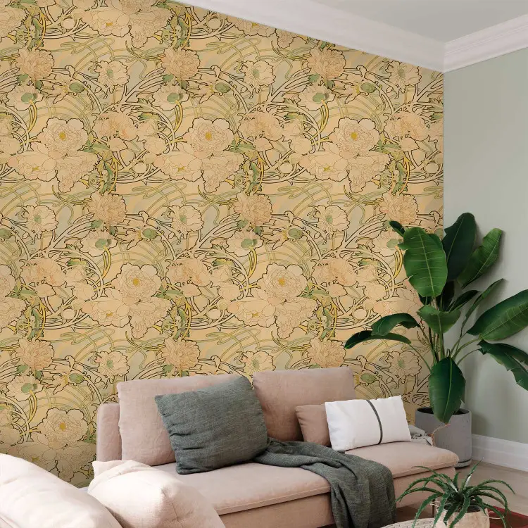 Papel pintado Flores Art Déco para pared - Botanicos - tienda bimago