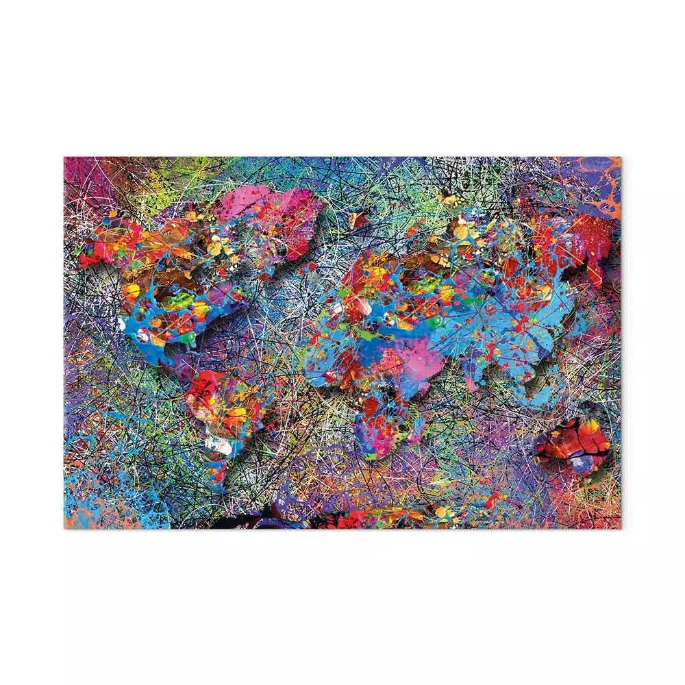 Cuadro Map: Jackson Pollock inspiration impreso en lienzo para pared ...