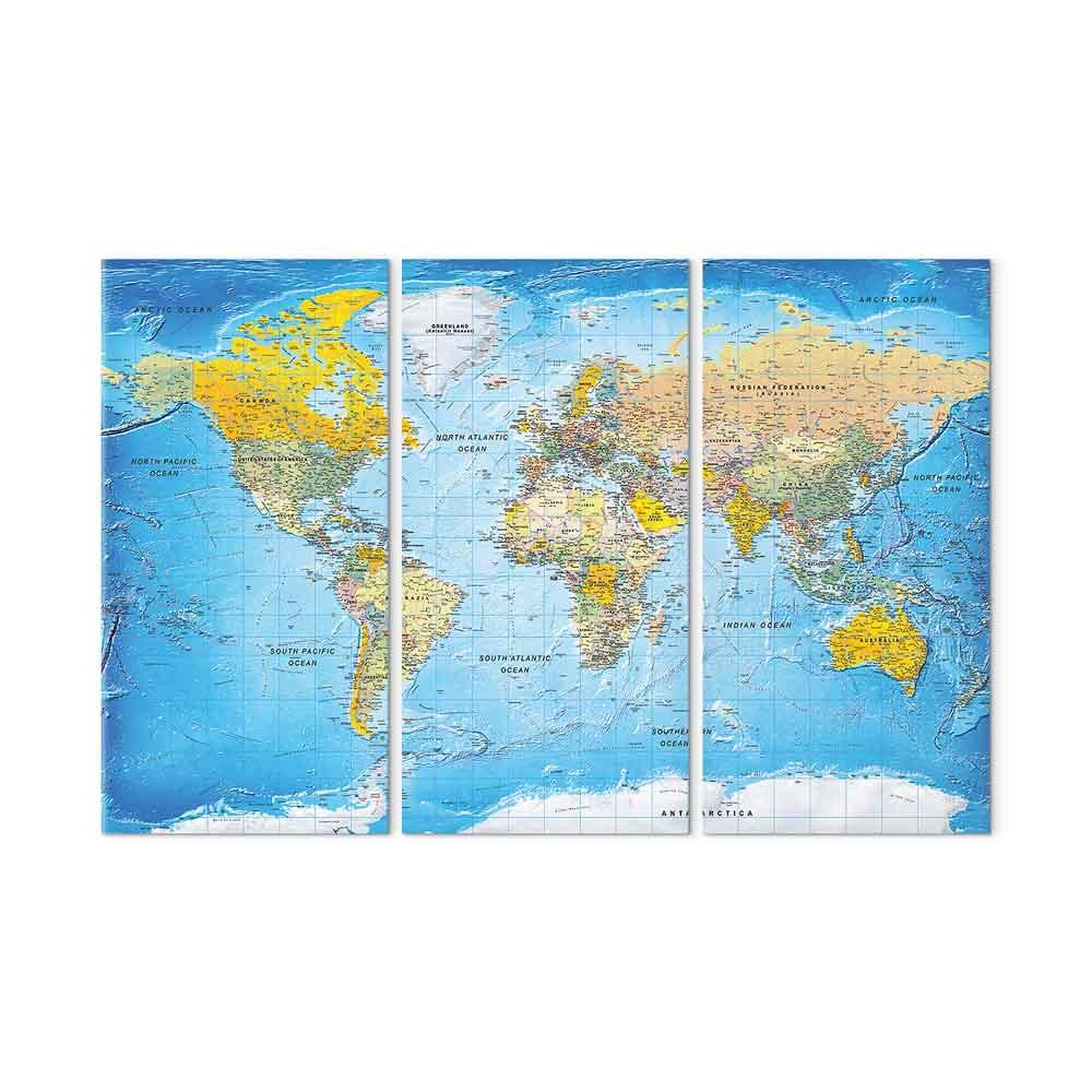 Cuadro World Map: Song of the Oceans impreso en lienzo para pared ...